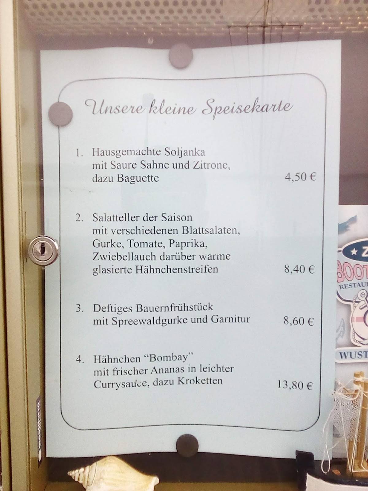 Speisekarte Von Restaurant Bootshaus Rappenwört, Karlsruhe – OKZAA