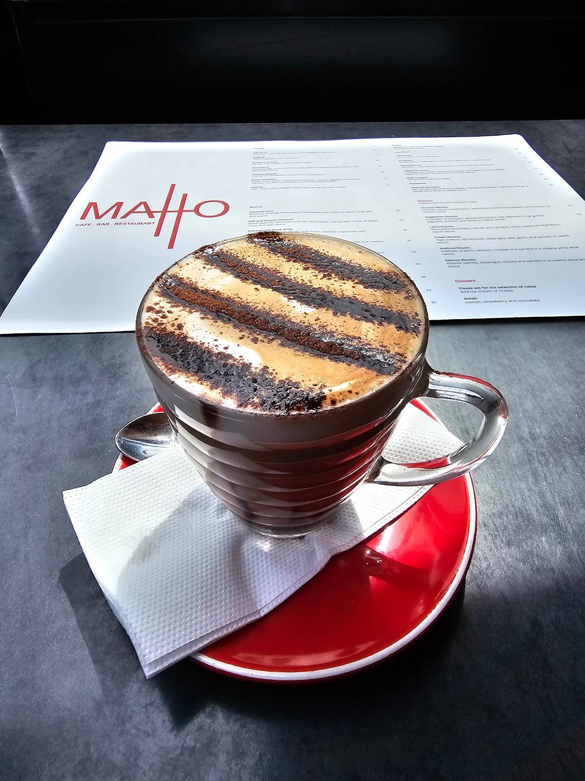 Menu at Cafe Matto, Heidelberg