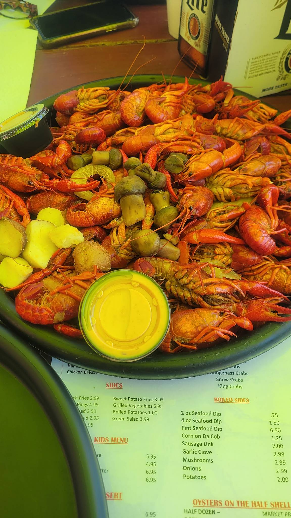 Menu at Cajun Critters restaurant, Houma, Alma St