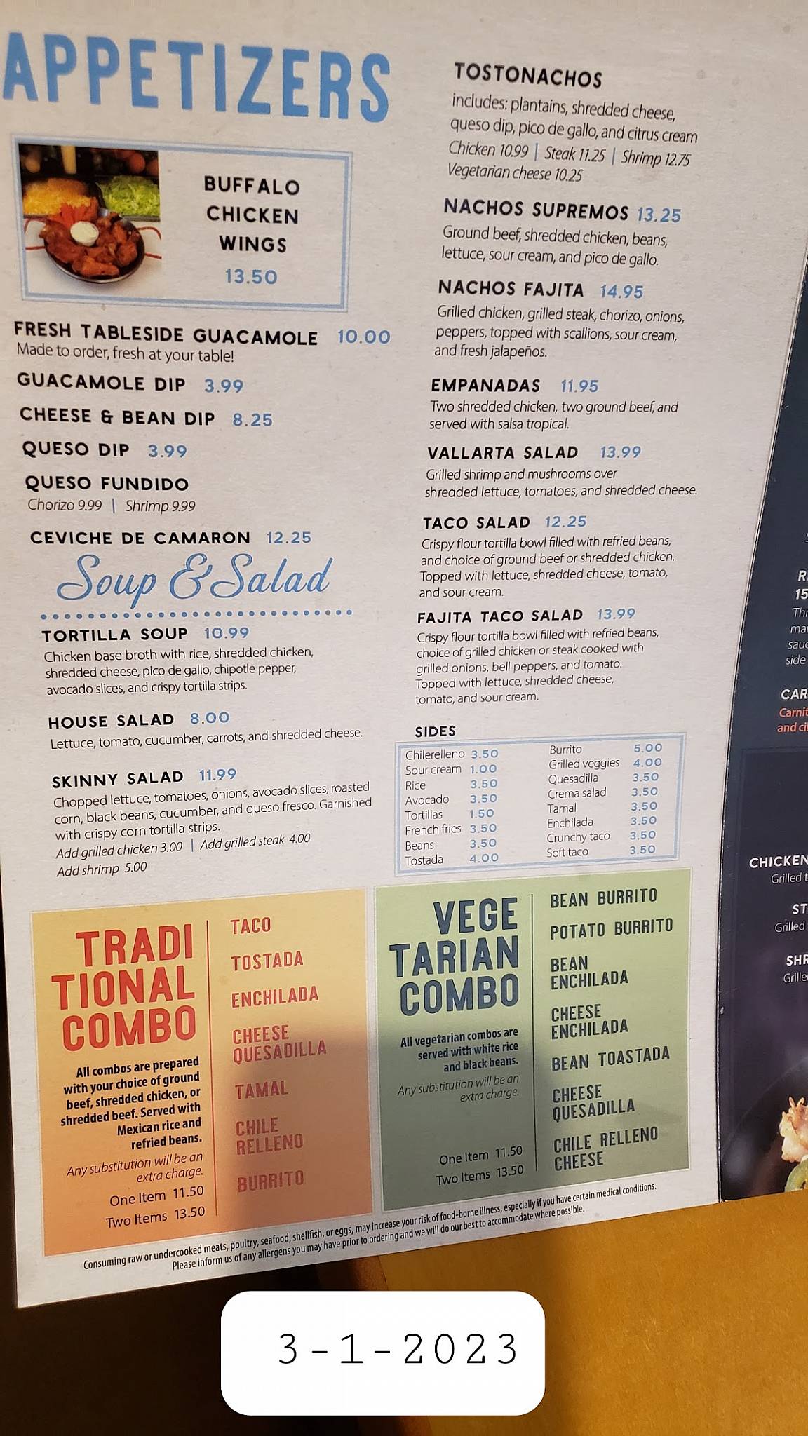 Menu at Casa Agave Mexican Grill restaurant, Wildwood