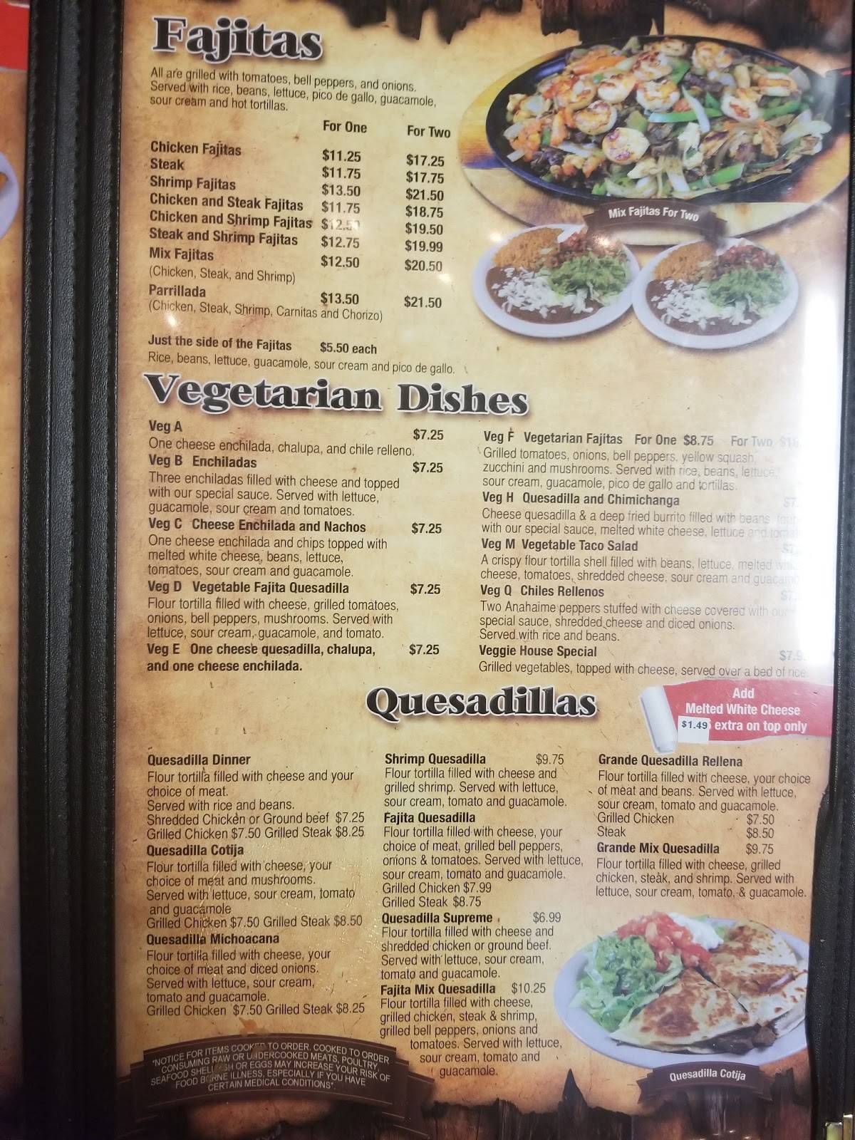 Menu at Casa Mexico Restaurant LLC, Byron