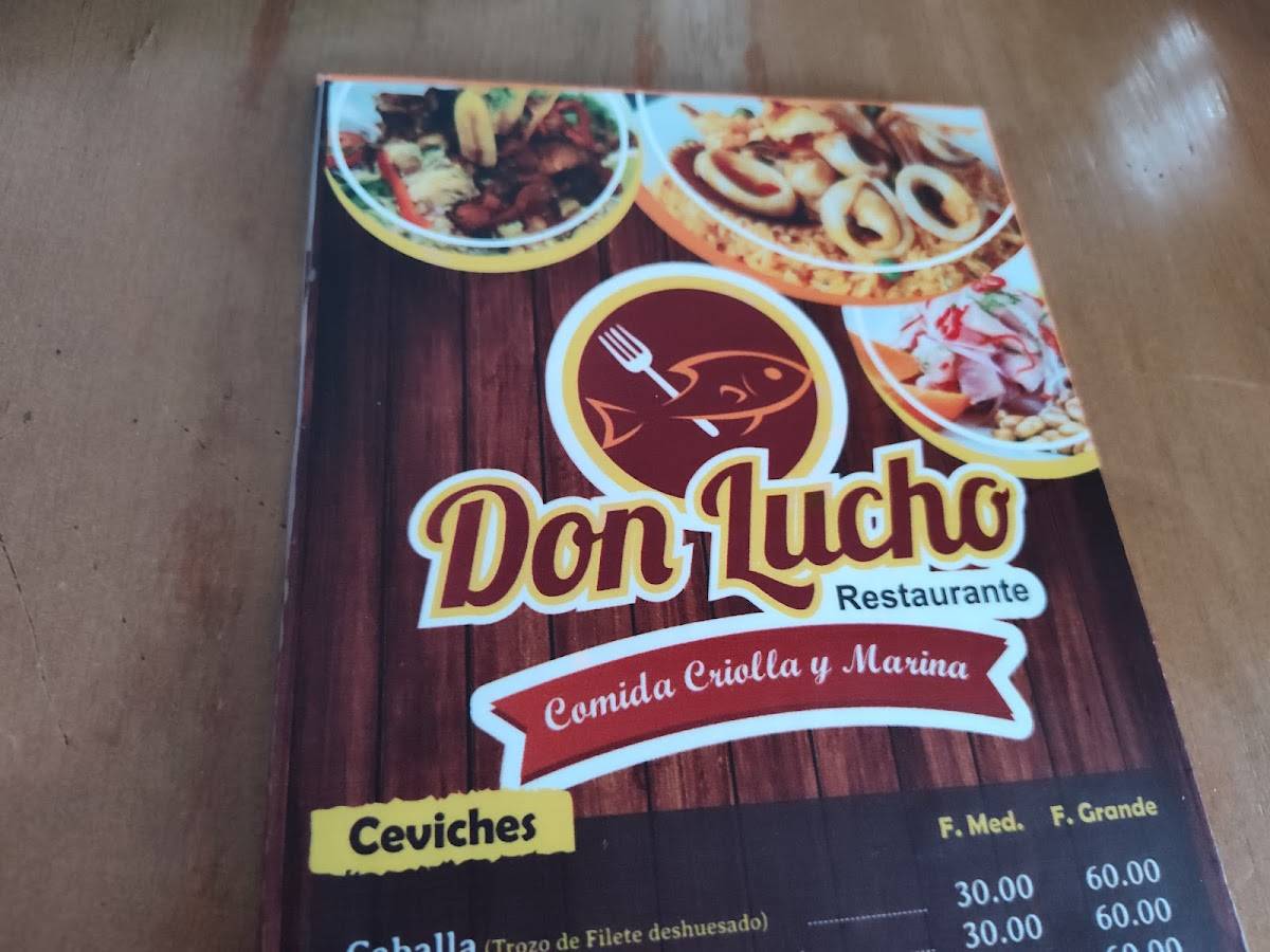 Carta de Don Lucho Restaurante, Piura, Av. Andrés Avelino Cáceres 3