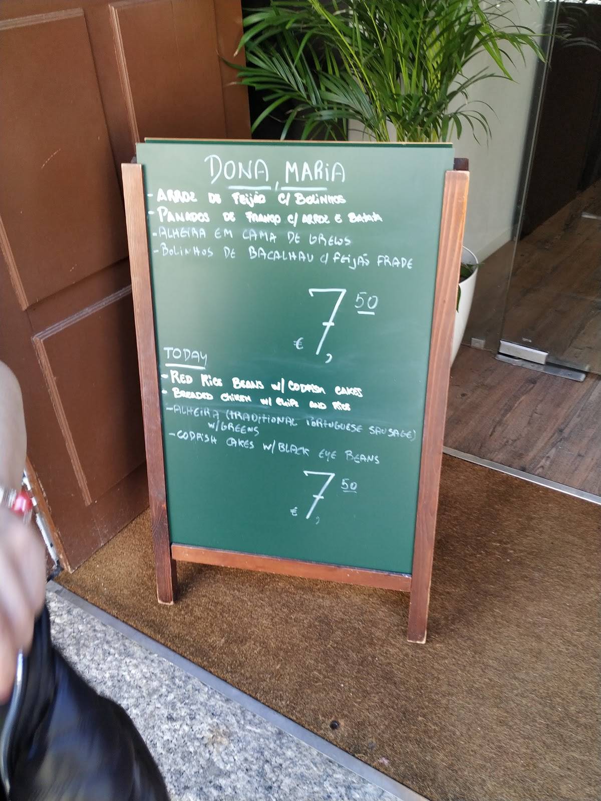 Menu em Dona Maria restaurante, Guimaraes