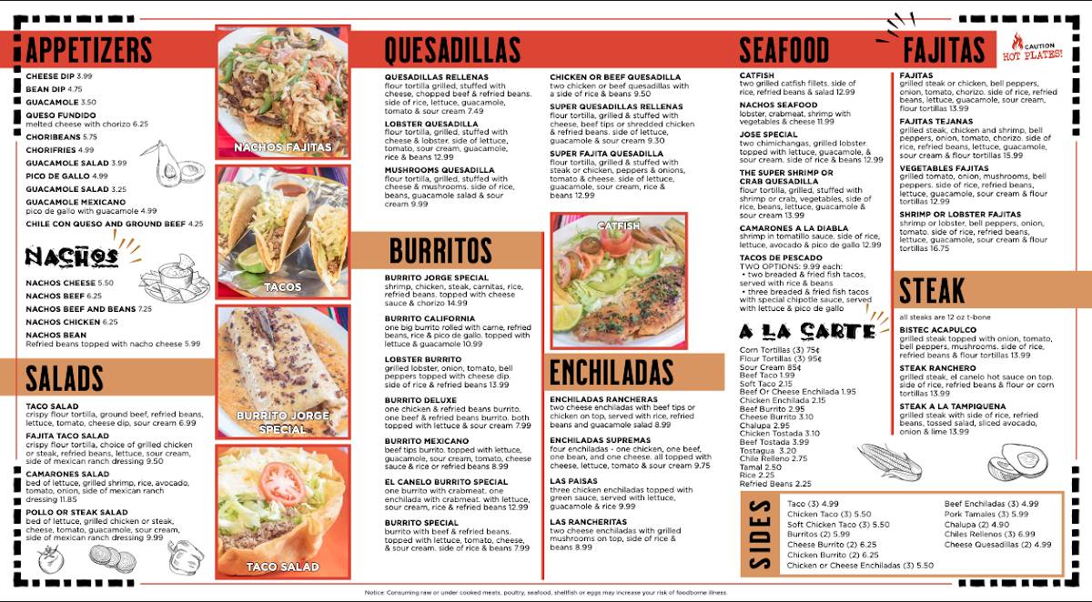 Menu at El Canelo Mexican Restaurant, Ellwood City