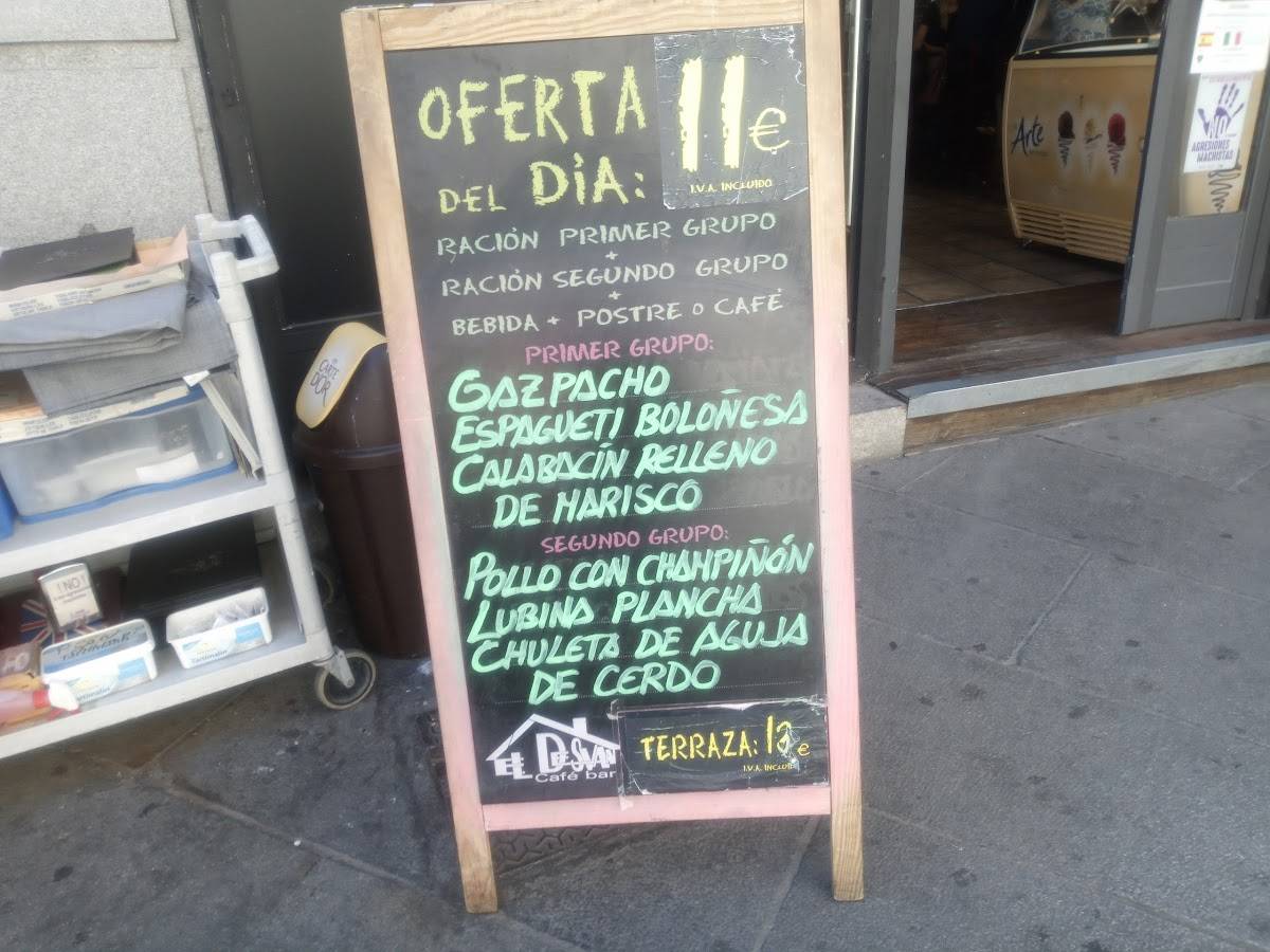 Carta del restaurante El Desván, Segovia