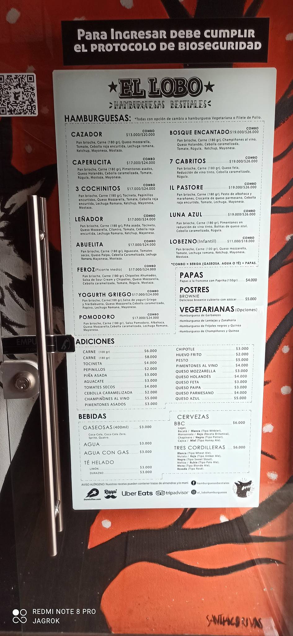 Carta del restaurante El Lobo, Hamburguesas bestiales, El Tejar