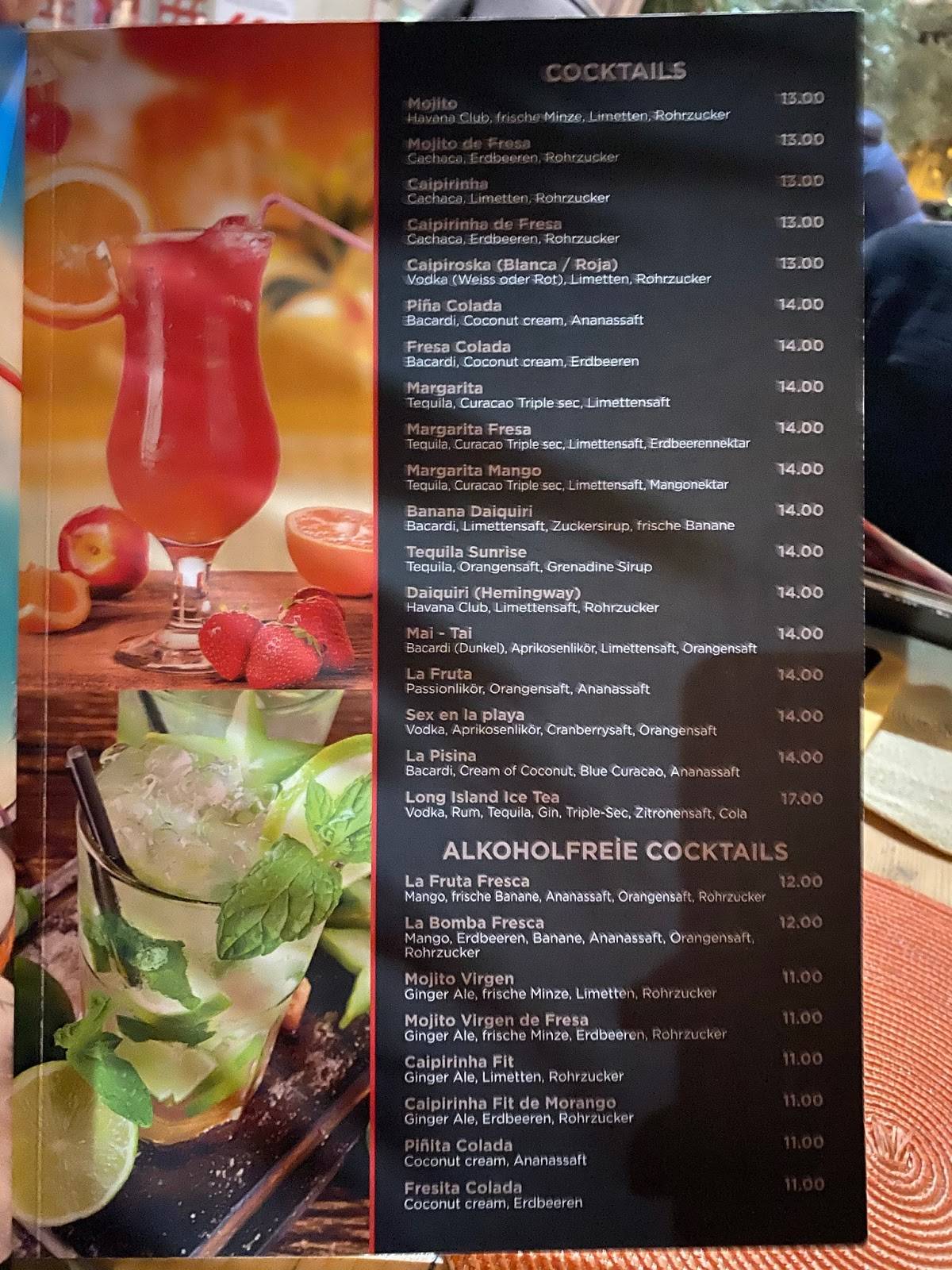 Menu au Restaurant El Mexicano Basel, Bale
