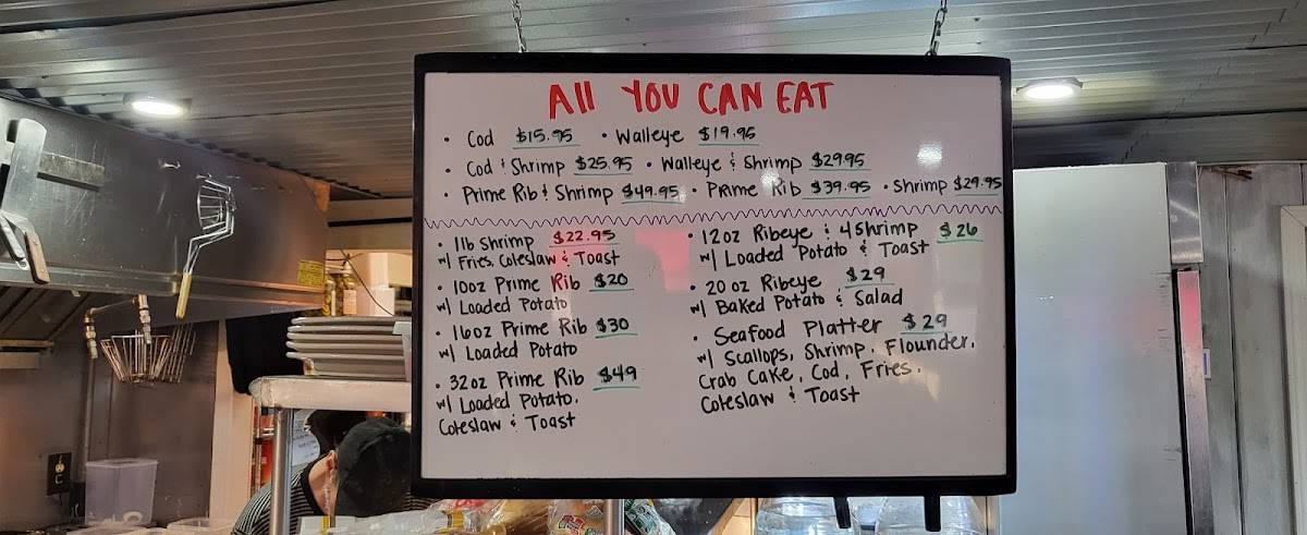 Menu at Elbow Room restaurant, Albert Lea