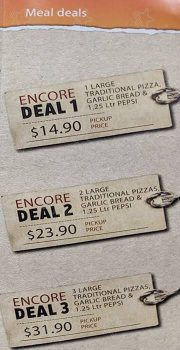 Menu at Encore Pizza Cranbourne pizzeria, Cranbourne