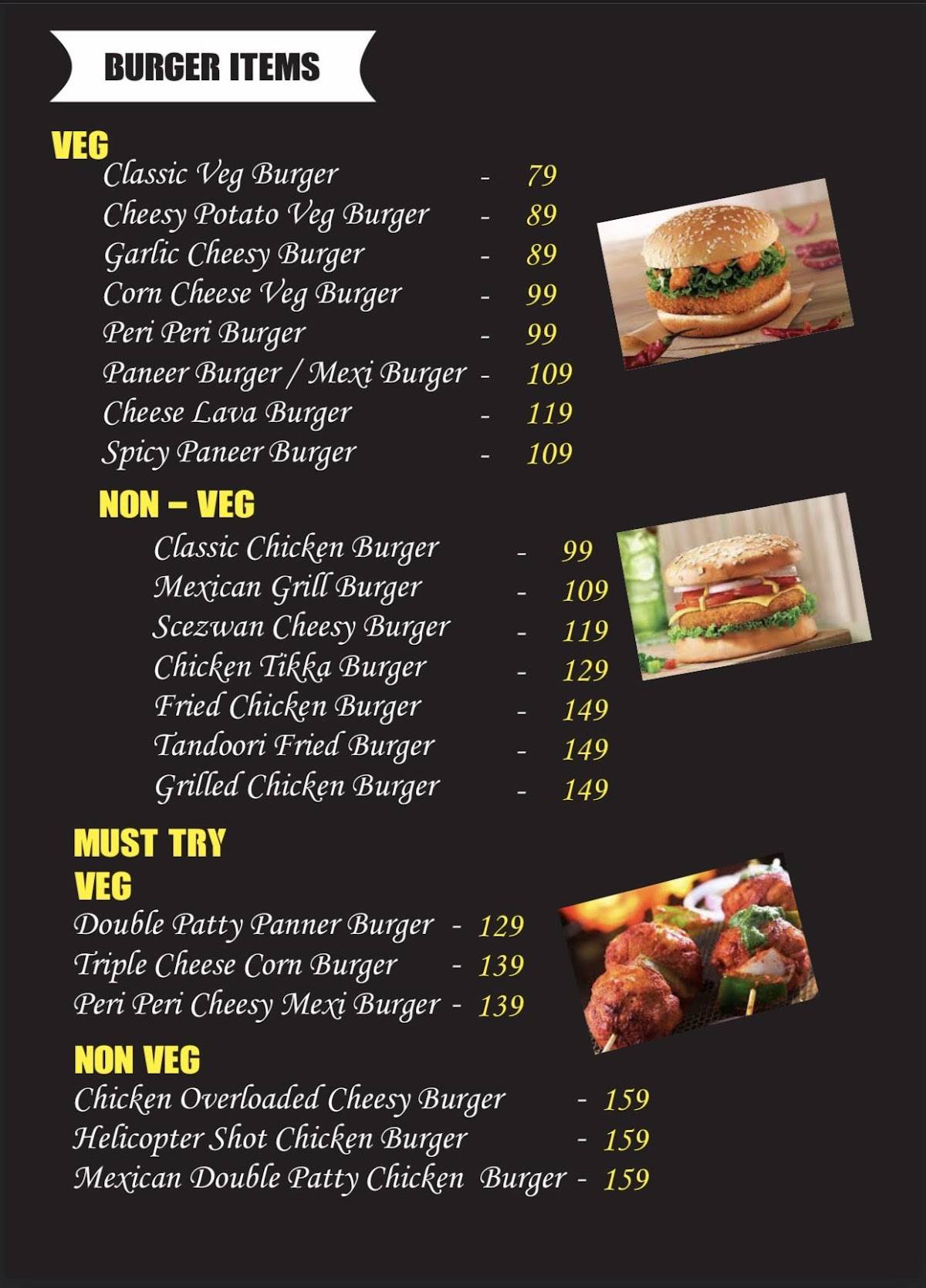Menu at Fat Burger, Chennai