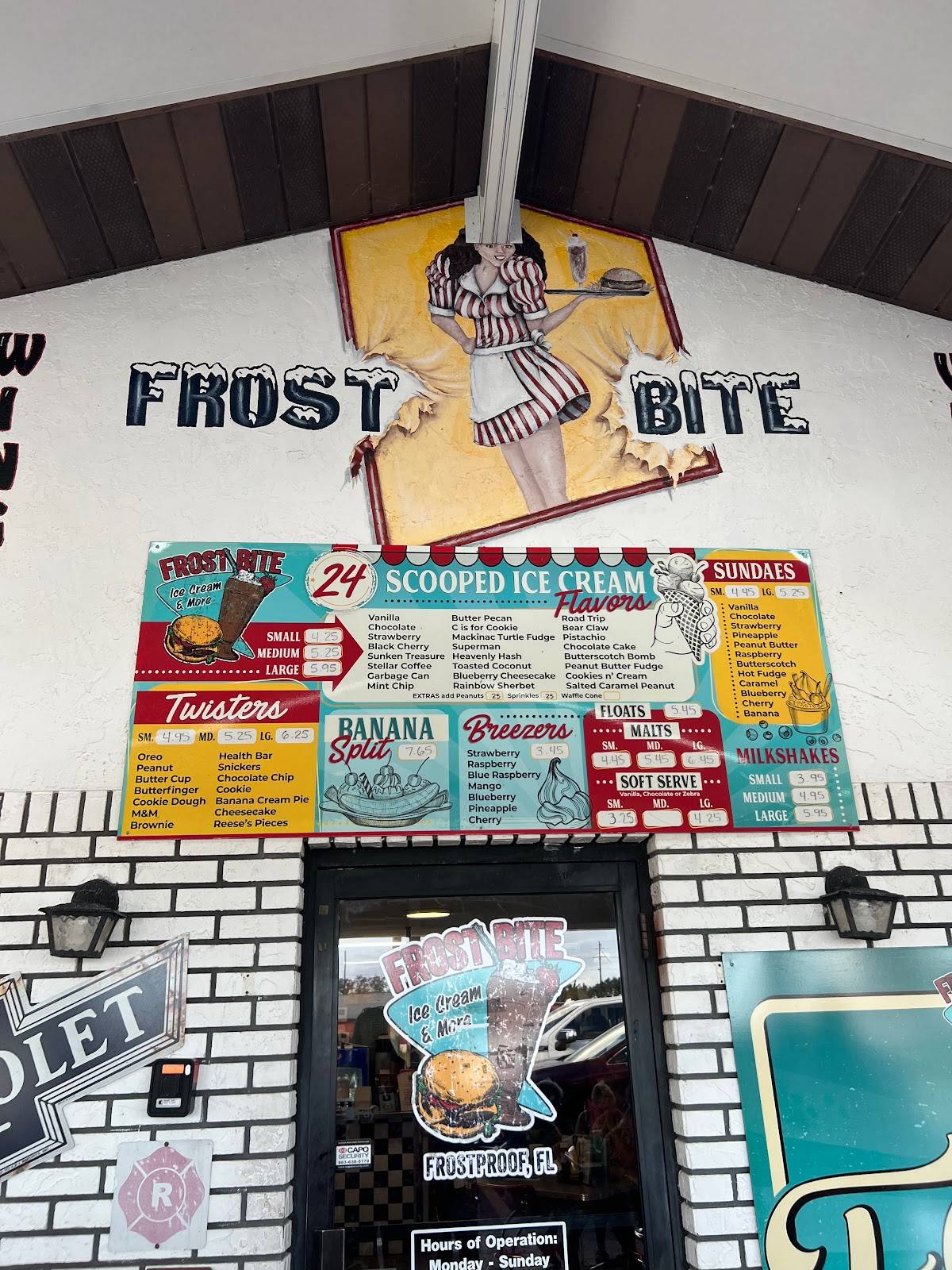 Menu at Frostbite Ice Cream & More restaurant, Frostproof