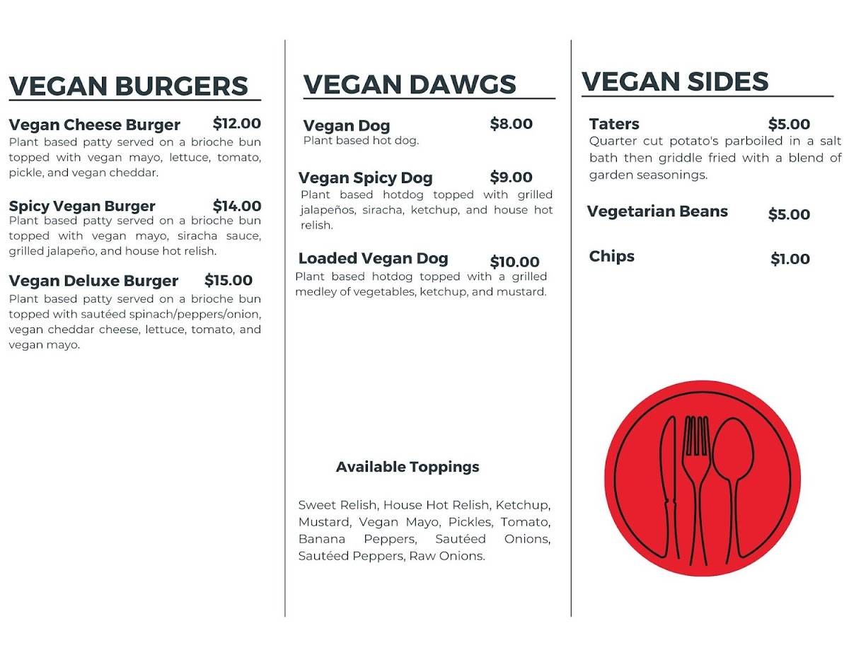Menu at Get it on a Bun at BOOTYS restaurant, New Albany