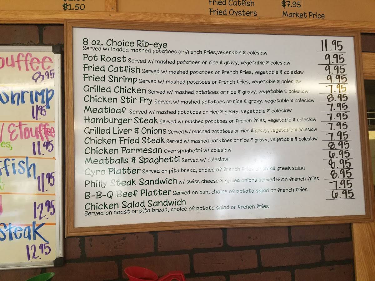 Menu at Gus's Restaurant, Folsom