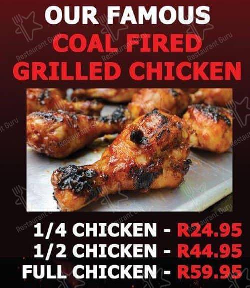 Menu at Hot Chicks restaurant, Johannesburg