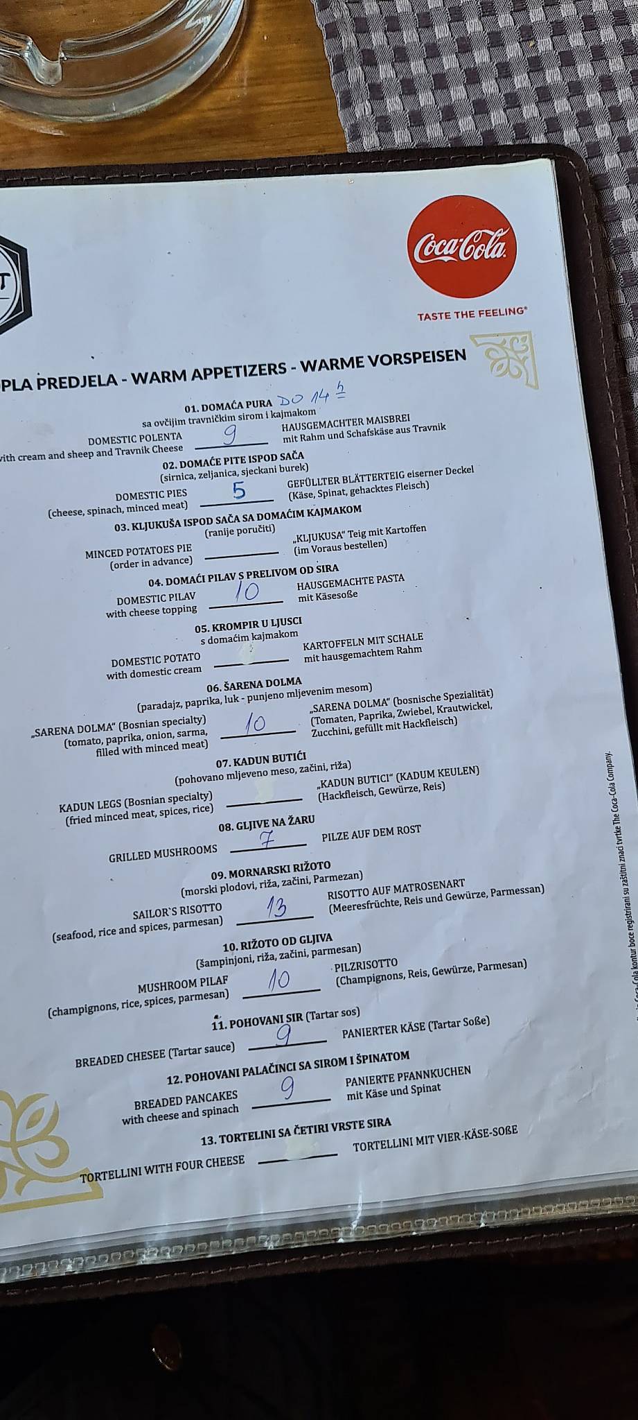 Menu at Imidž-T restaurant, Semizovac