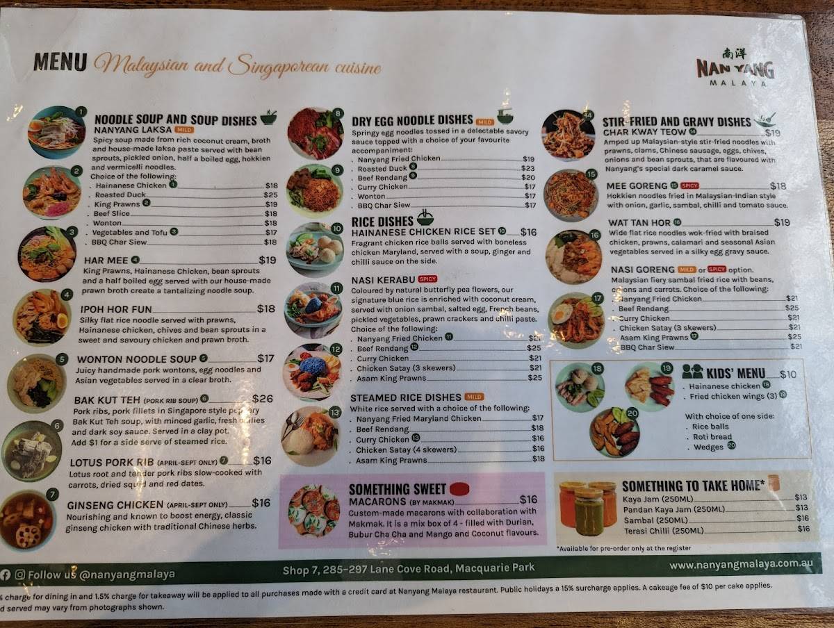 Menu at Ipoh Hawker Macquarie Park restaurant, Macquarie Park