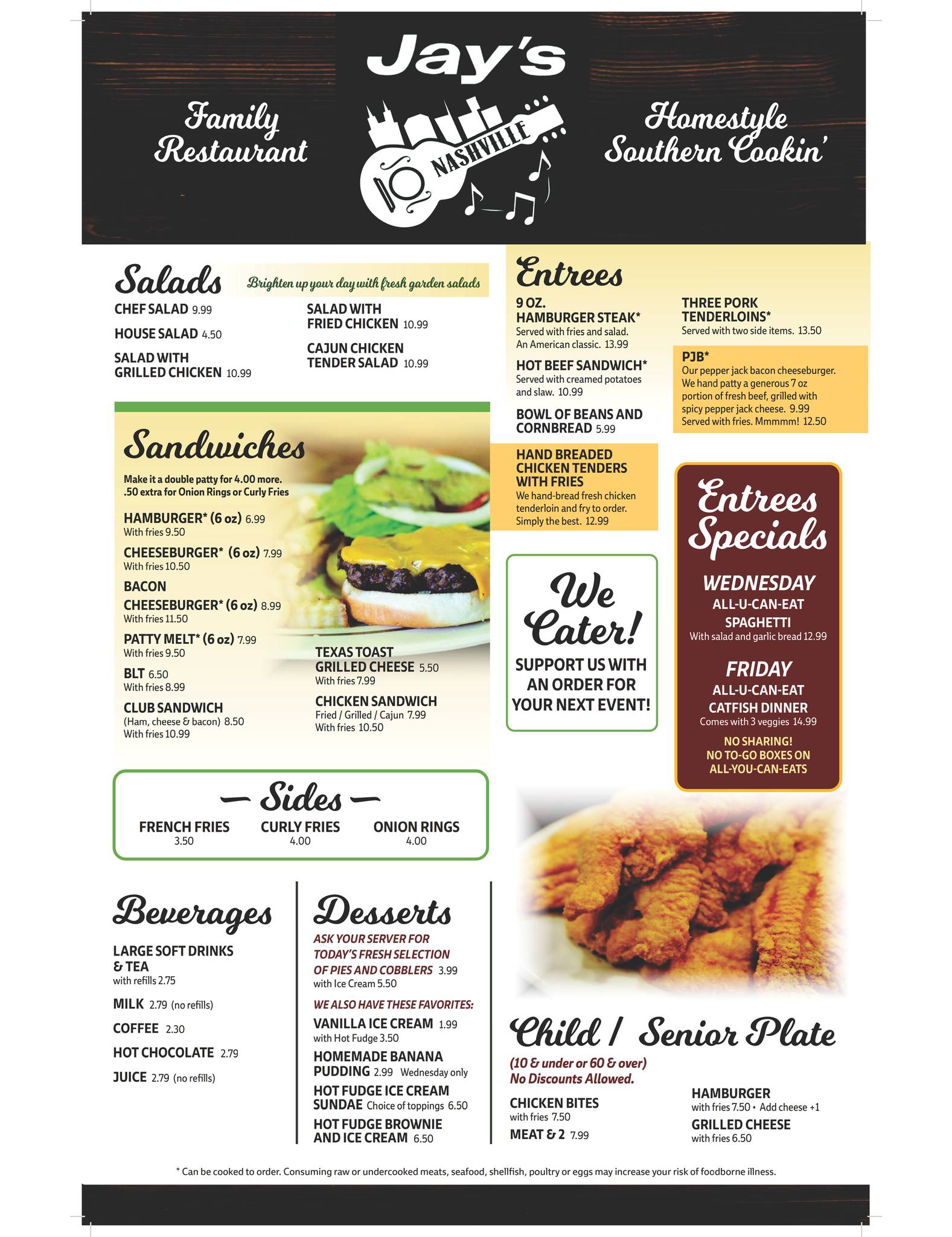 Menu at Jay's Family Restaurant, LLC, Nashville