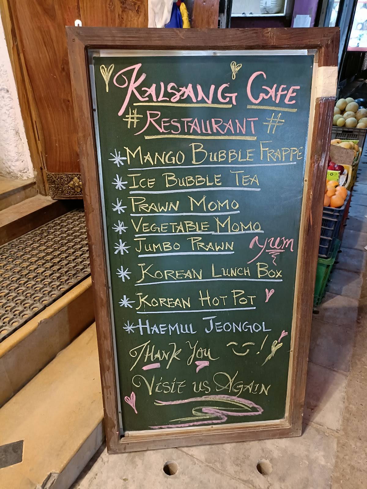 Menu at Kalsang Cafe and Restaurant, Dharamshala