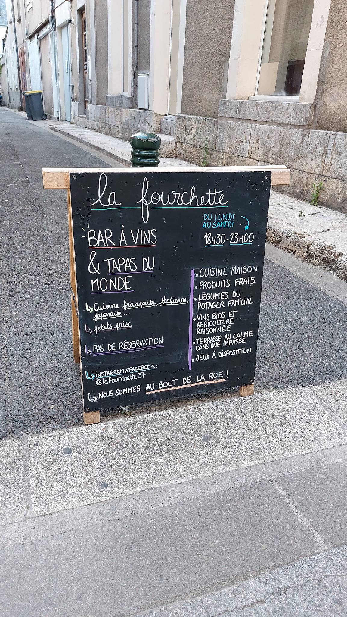 Menu au La Fourchette restaurant, Amboise