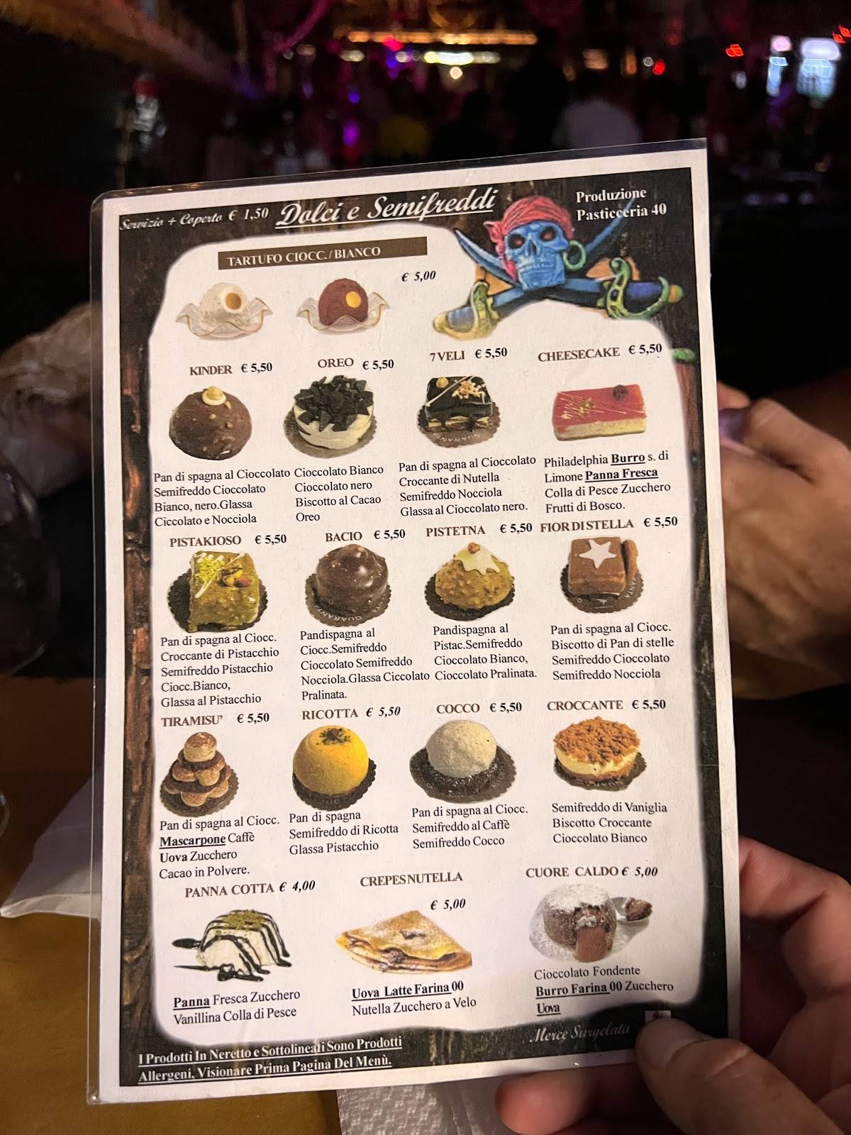 Menu da La Perla Nera ristorante, Catania, Via Messina