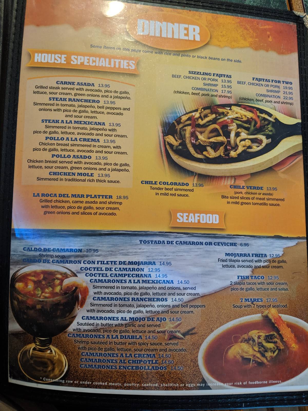 Menu at La Roca Mexican Restaurant, Newport