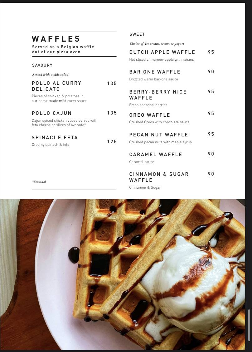 Menu at La Strada Cafe - Italian Street Food, Edenvale