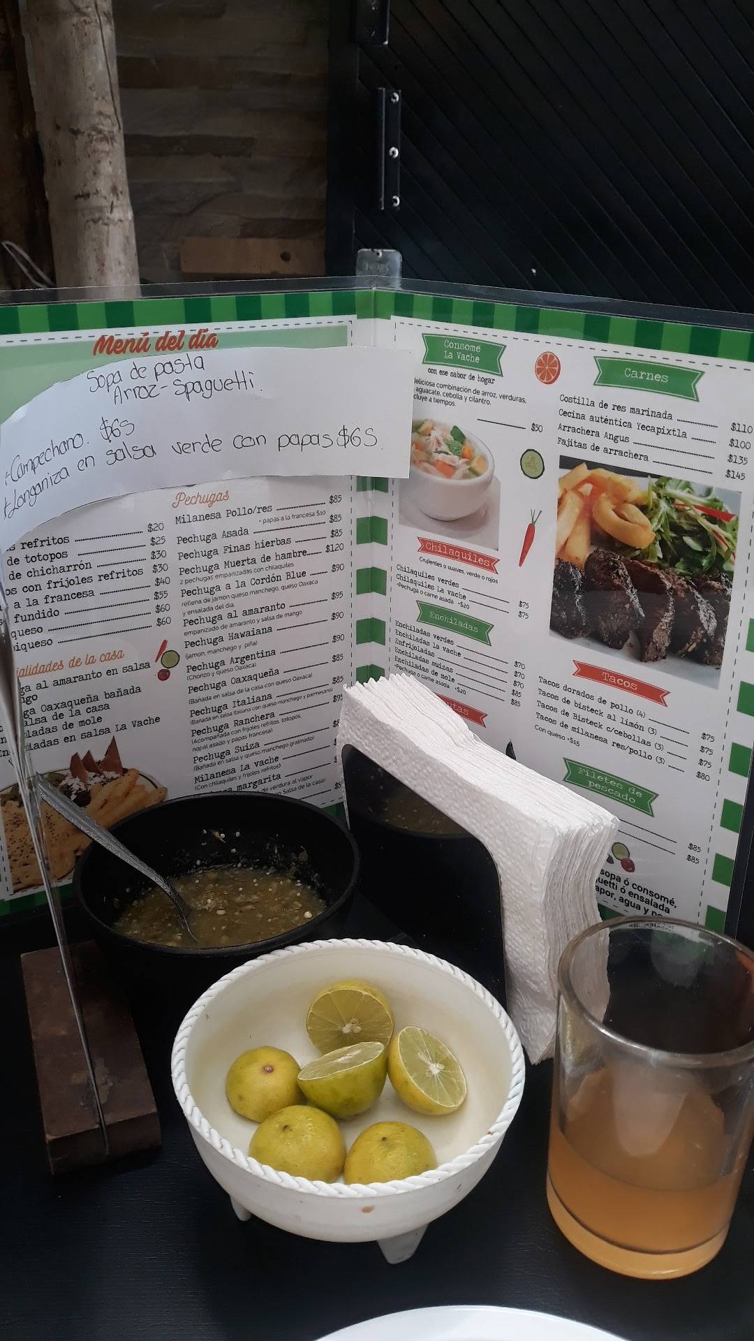 Carta del restaurante La Vache, Ciudad del México, Av. Wilfrido Massieu 394