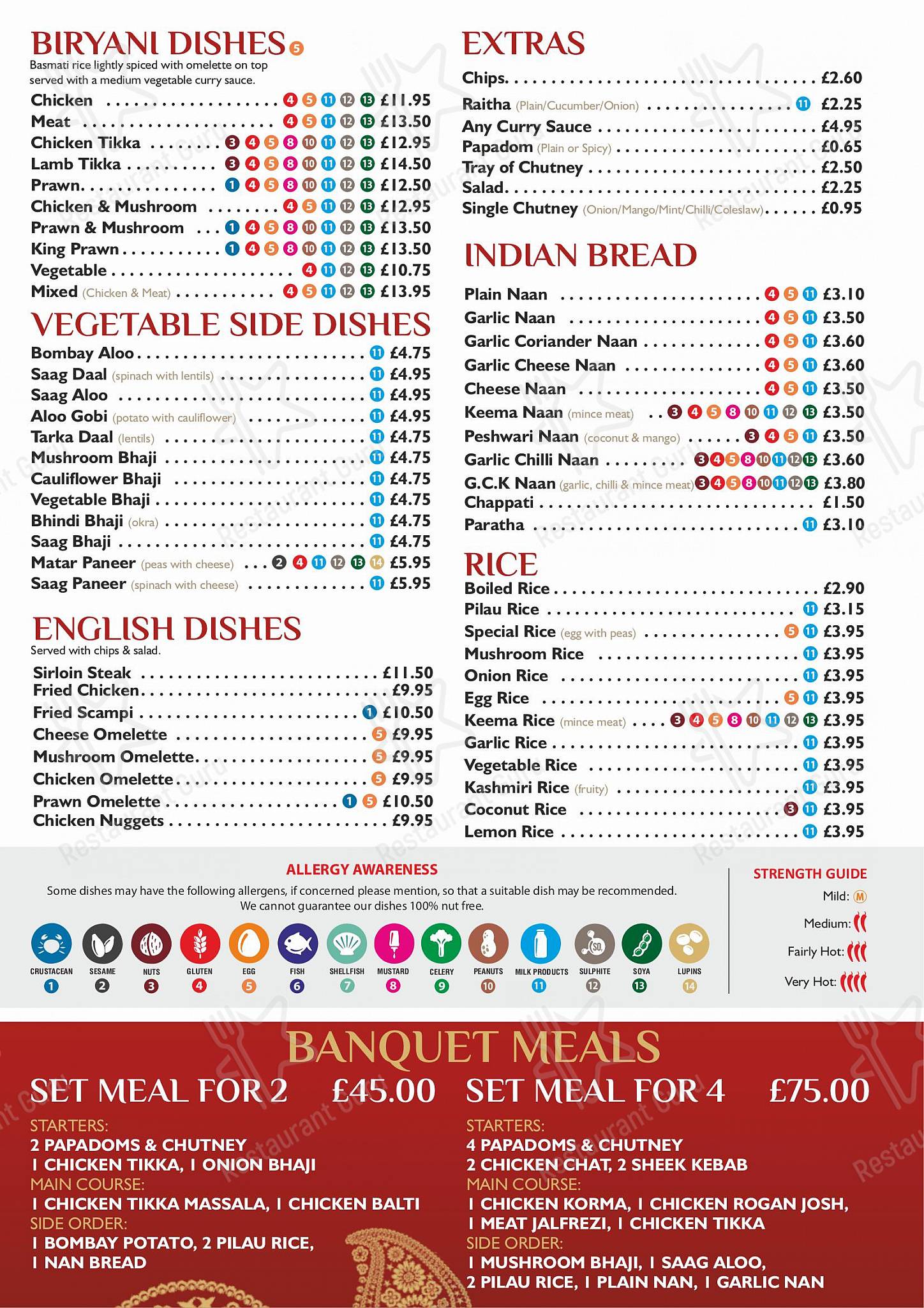 Menu at Little Indian Chef restaurant, Llanddulas