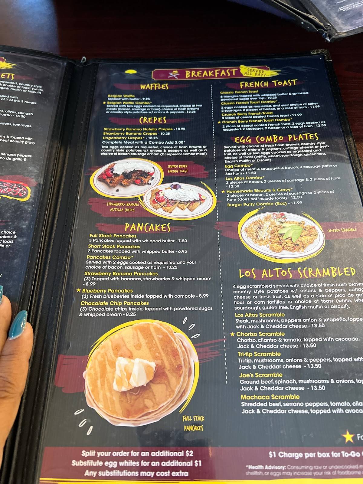 Menu at Los Altos Breakfast Lunch restaurant, Sparks