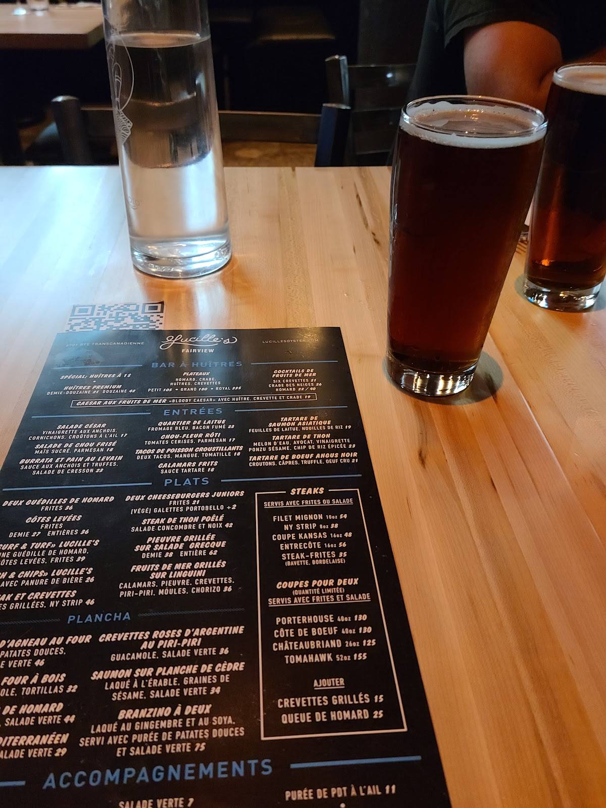 Menu at Lucille's Fairview Pointe-Claire restaurant, Pointe-Claire