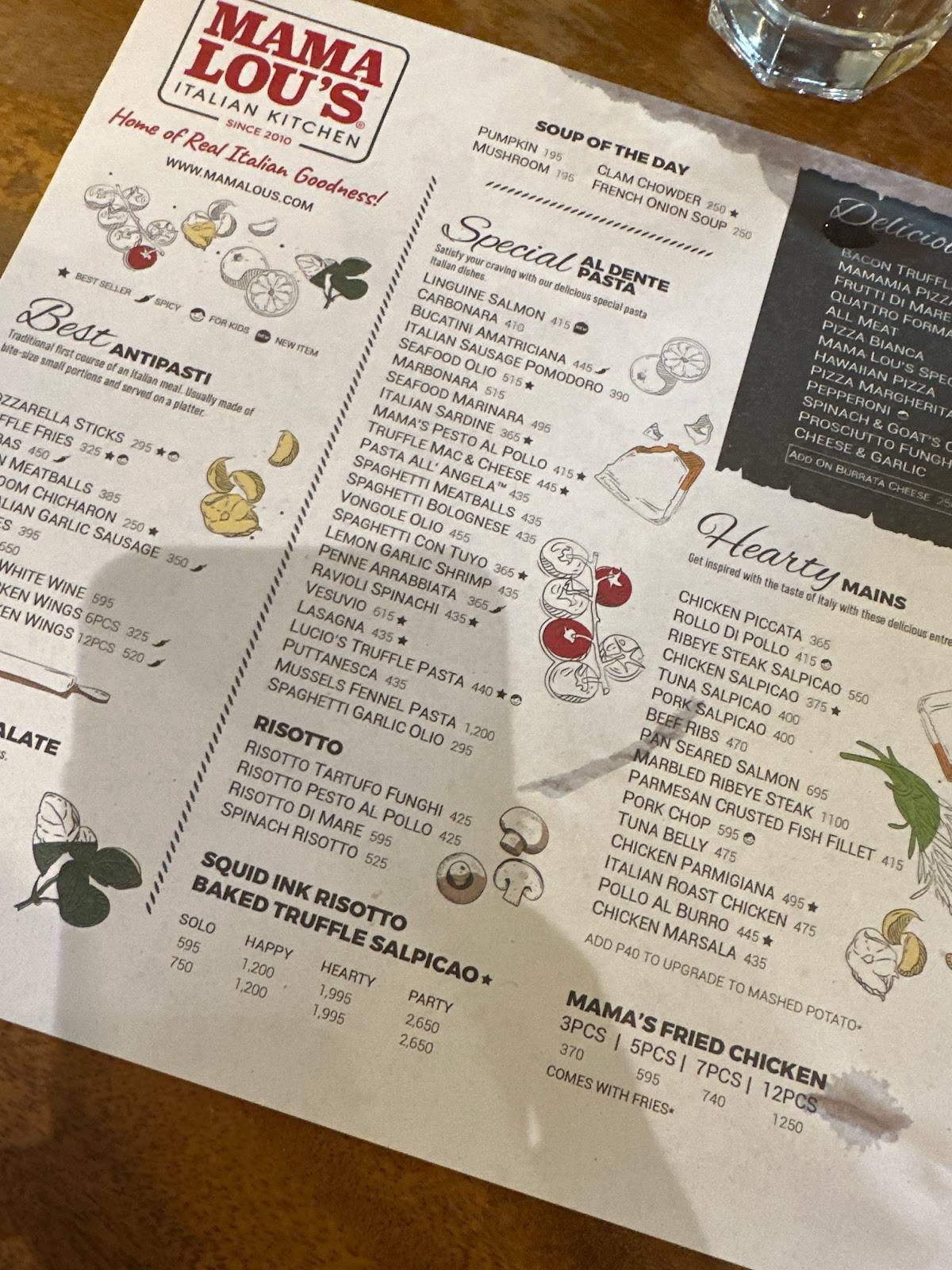 Menu at Mama Lou’s Italian Kitchen - Ayala Malls Feliz restaurant, Pasig