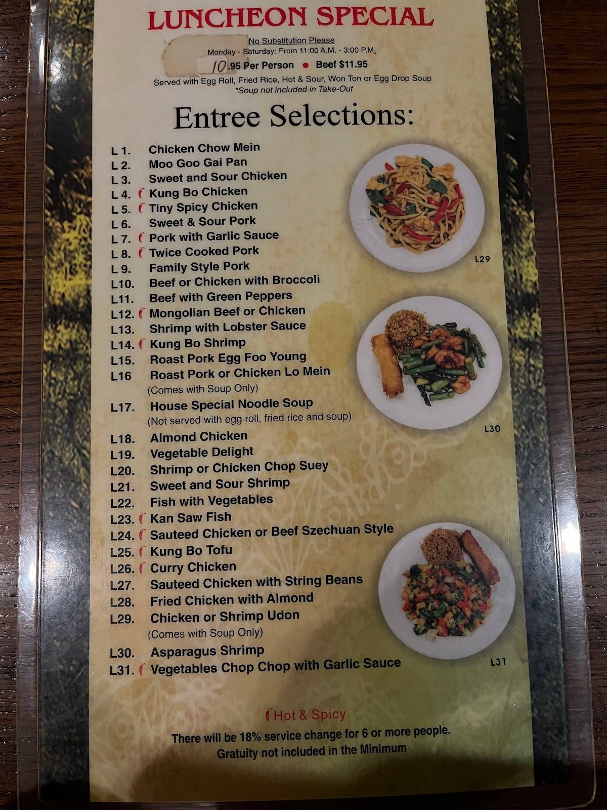 Menu at Mandarin Chinese & Sushi restaurant, Alexandria