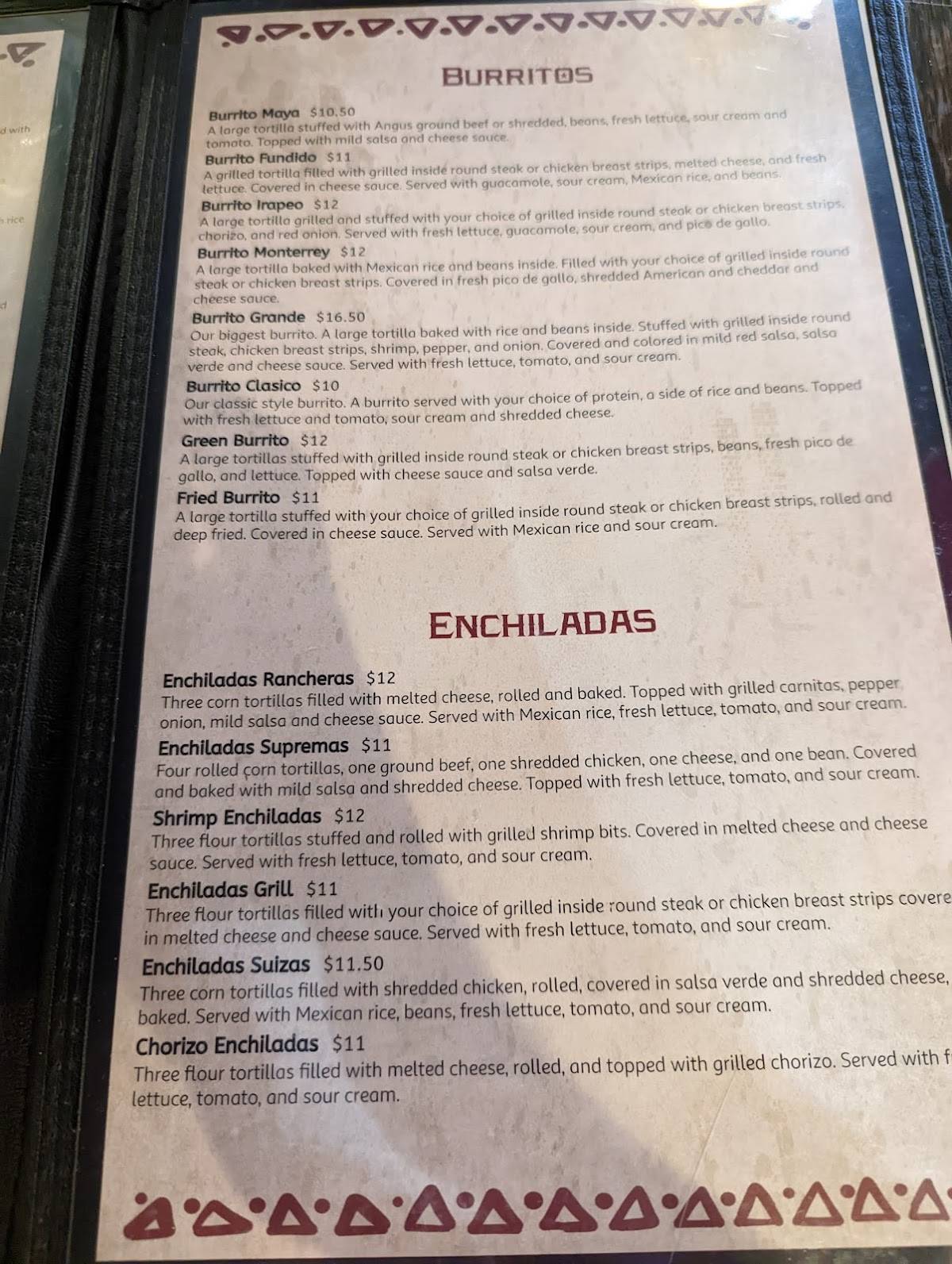 Menu at Margaronas Cantina Mexican Restaurant, Anniston