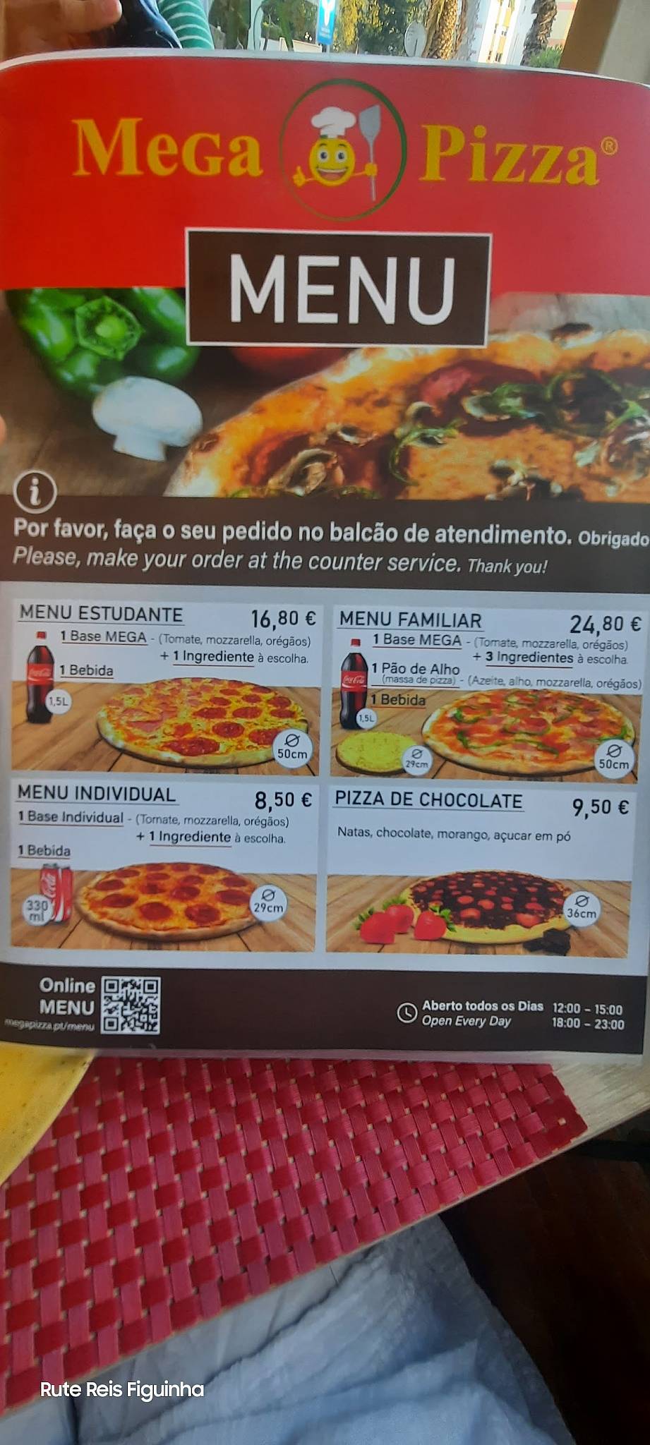Menu em MeGa Pizza - Lagos restaurante, Lagos