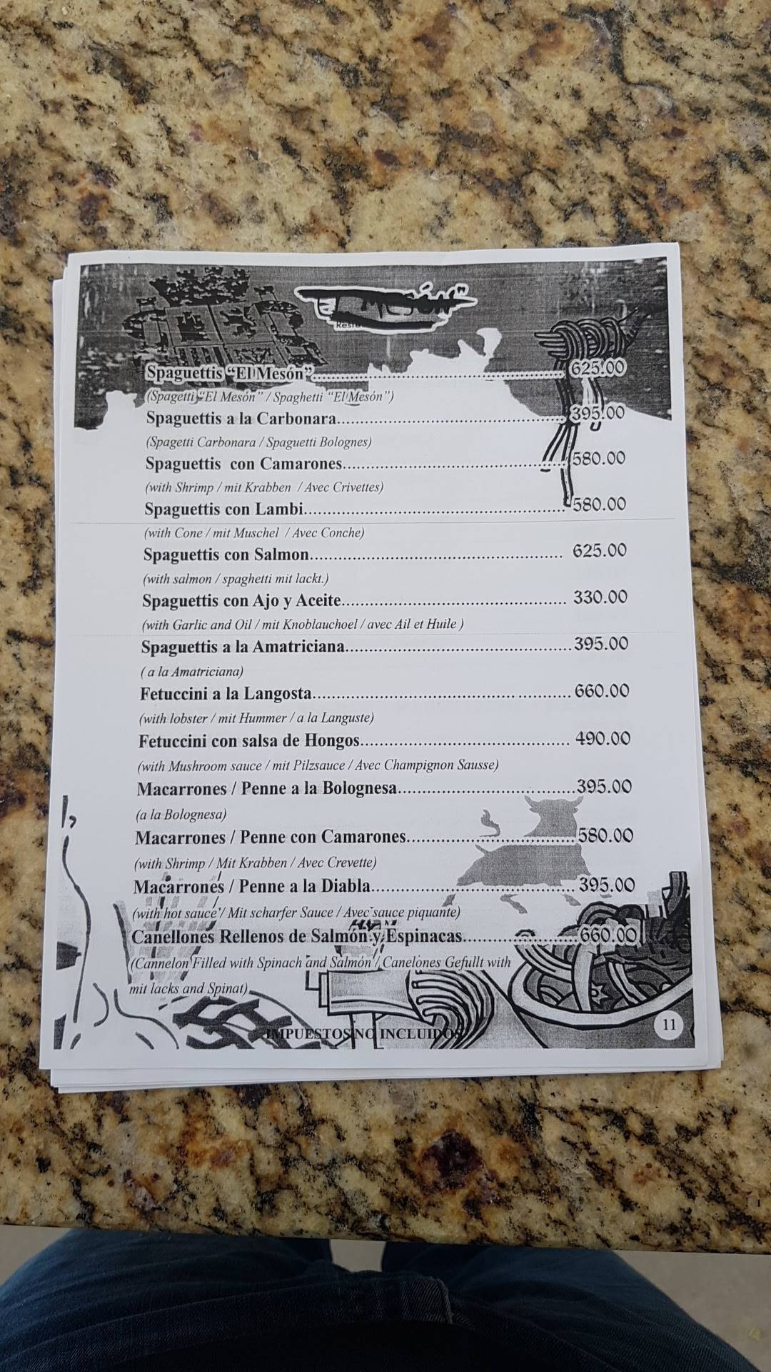 Menu at Meson Spanish Restaurant, Juan Dolio