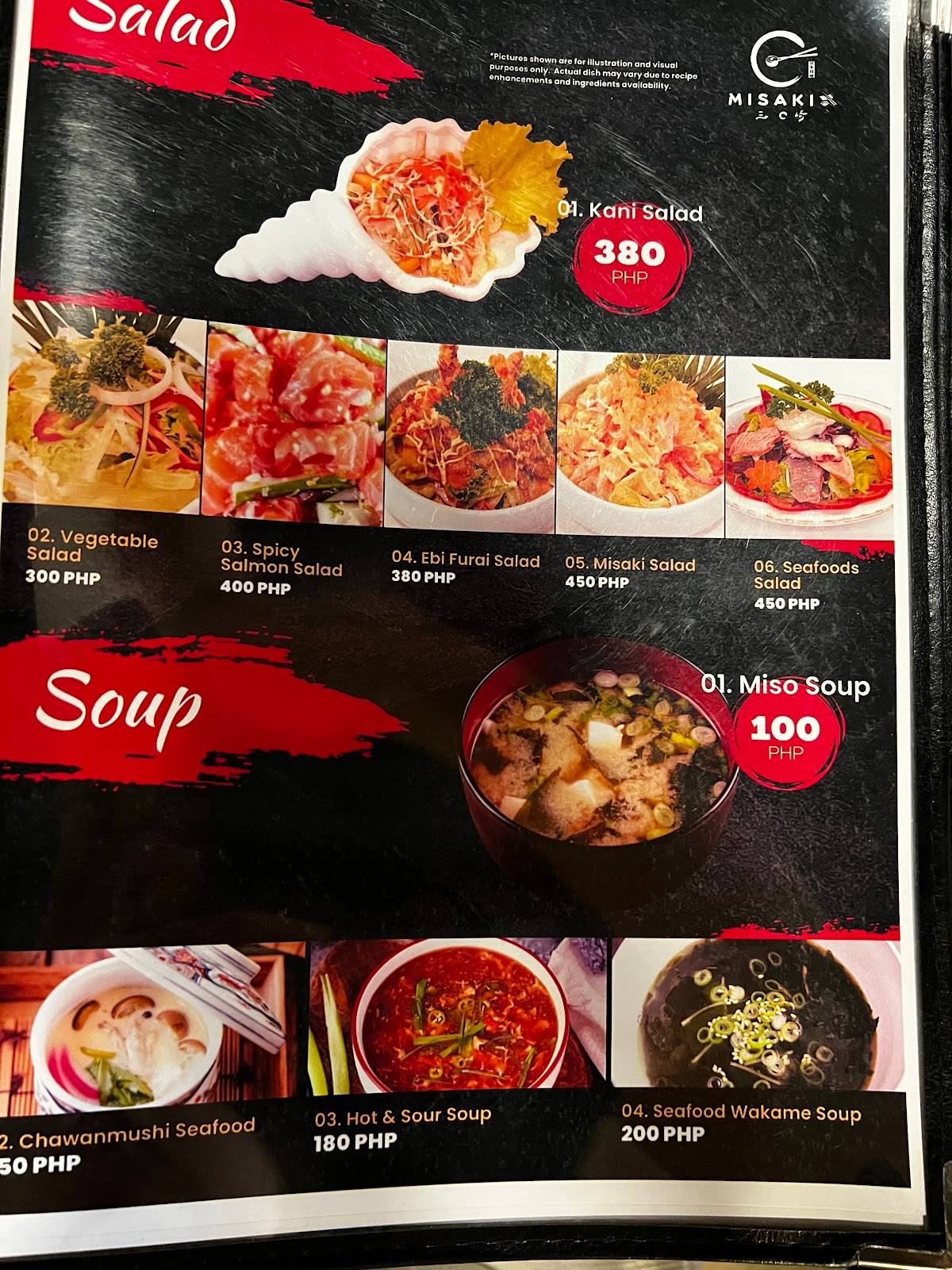 Menu at Misaki Bistro restaurant, Makati