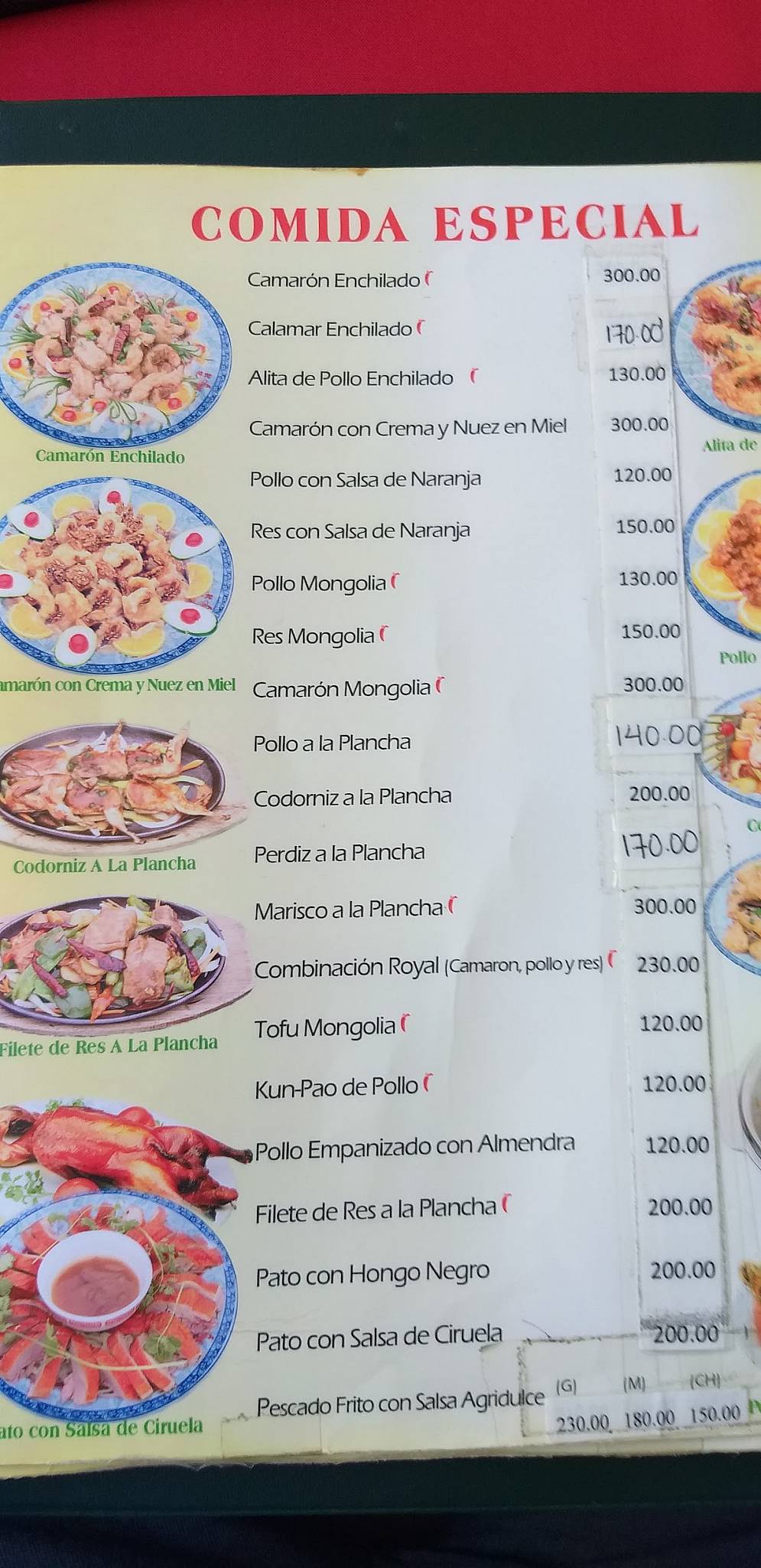 Menu at Restaurant Palacio Royal, Tijuana, Blvd. Agua Caliente 9650