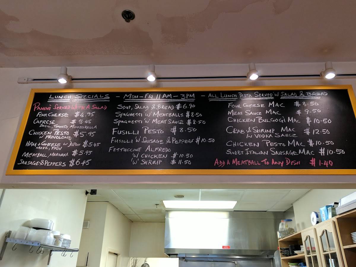 Menu at Pastorante restaurant, Harrisburg