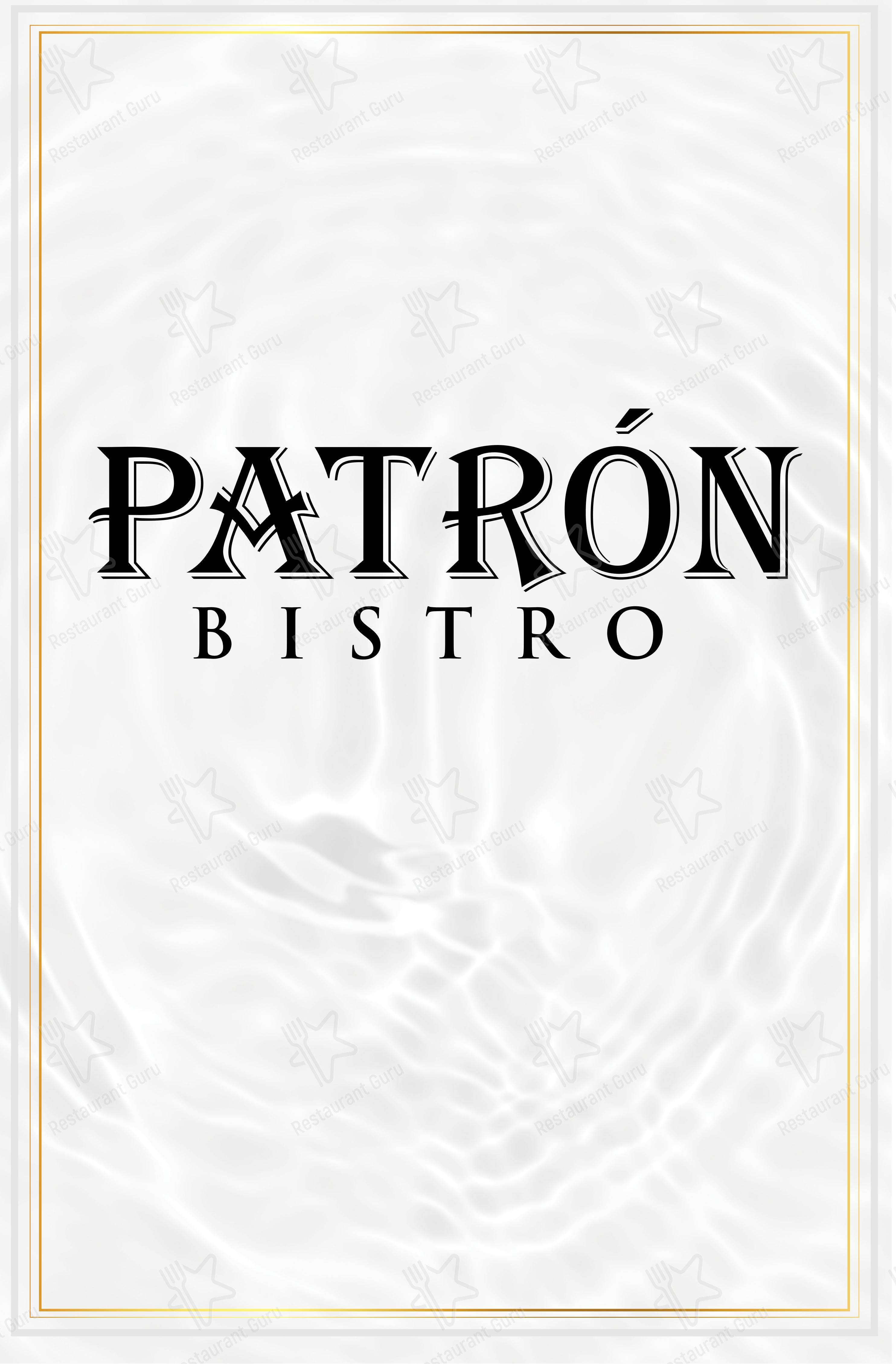 Carta del restaurante Patrón Bistró, Bogotá