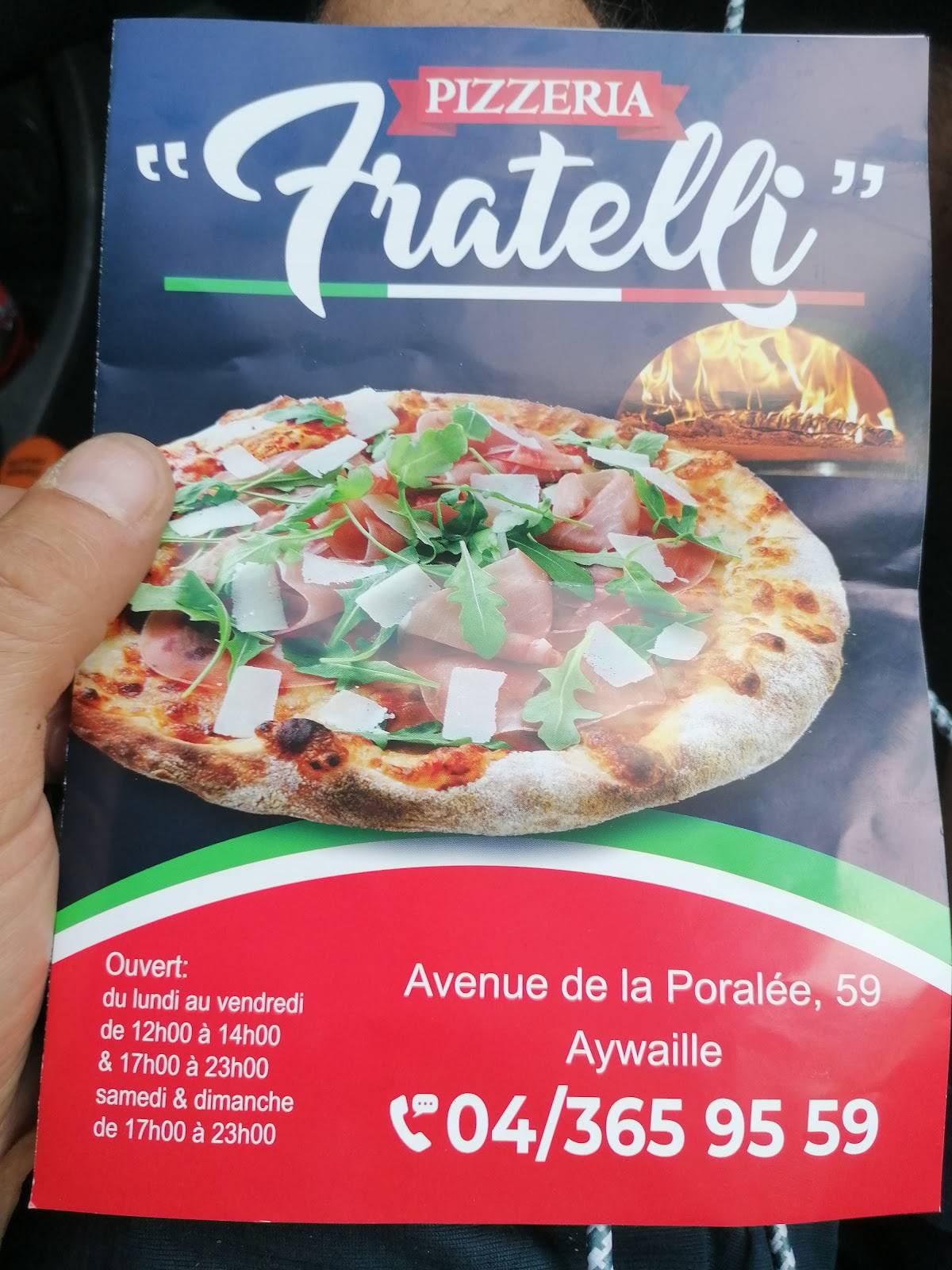 Menu au Pizzeria Fratelli, Aywaille