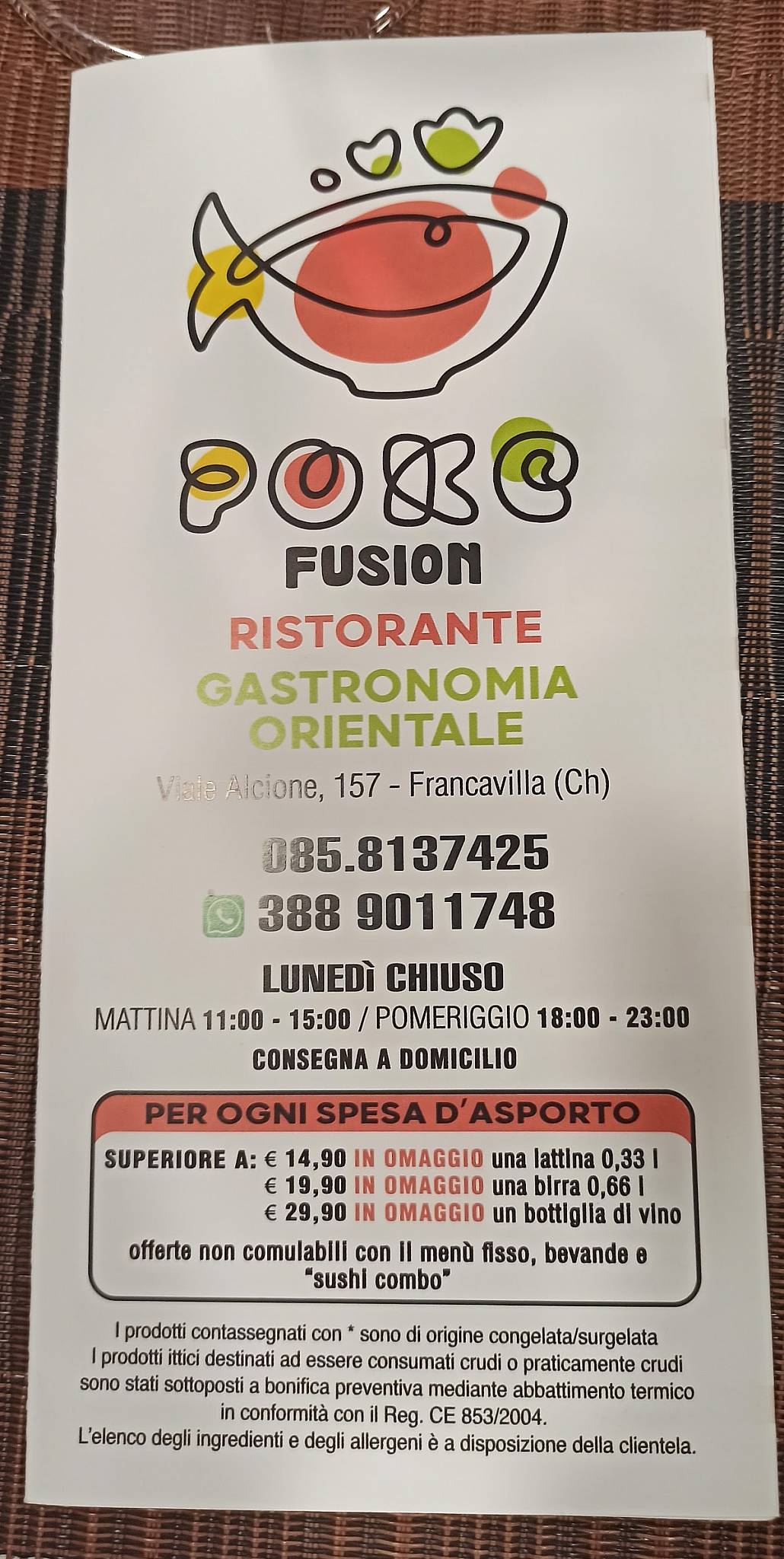 Speisekarte von Poke Fusion restaurant, Francavilla al Mare