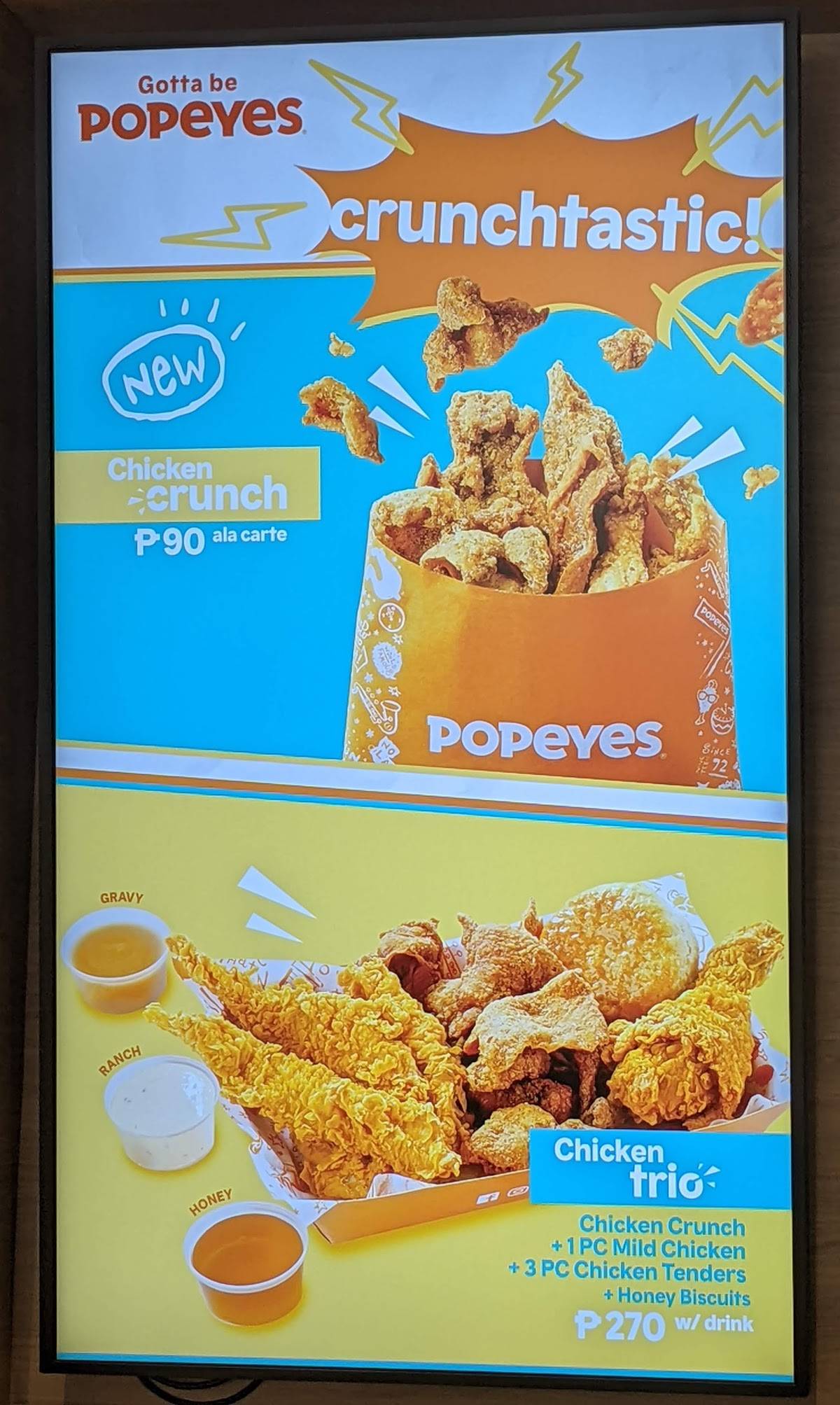 Menu at Popeyes - New Frontier Theater restaurant, Quezon City
