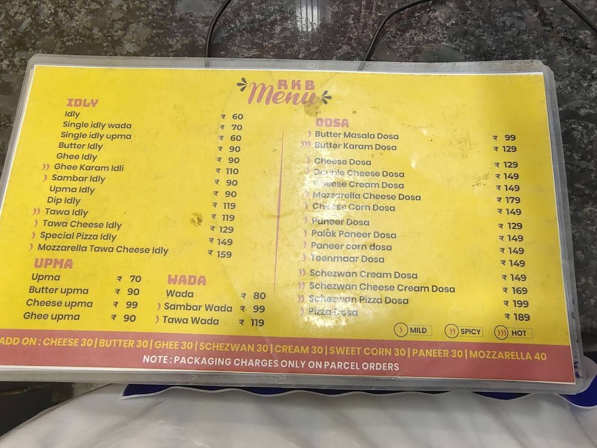 Menu at Ram Ki Bandi - Ameerpet, Hyderabad