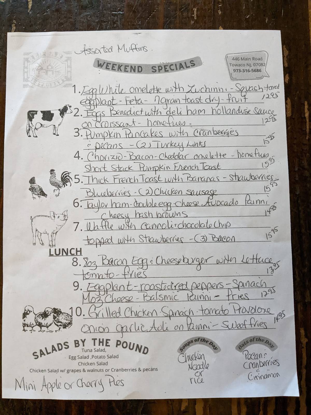 Menu at Red Barn Restaurant, Montville