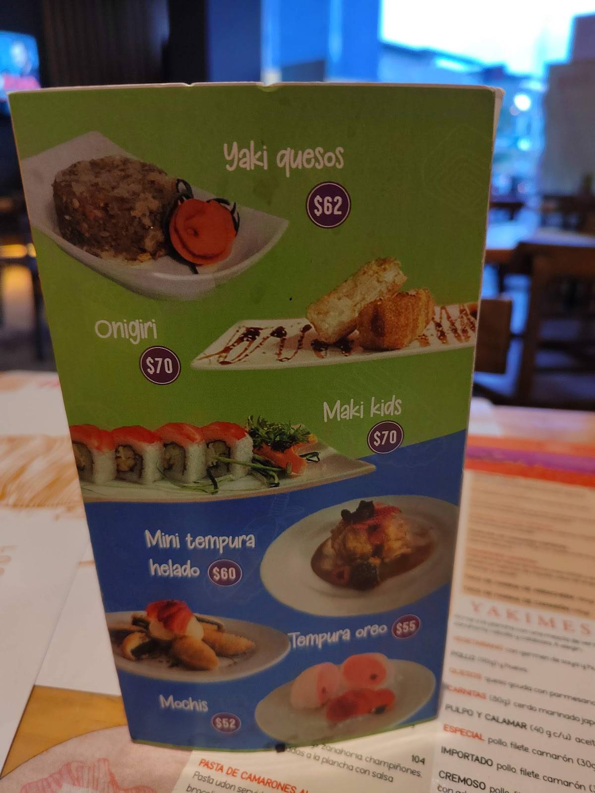 Carta del restaurante Shirushi Valsequillo, Heroica Puebla del Zaragoza