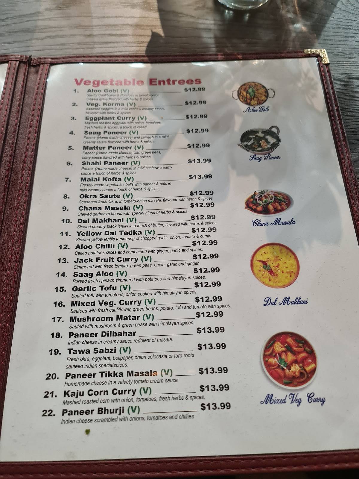 Carta del restaurante Taal Cultural Cuisine of India, Brea, 975 E Birch St