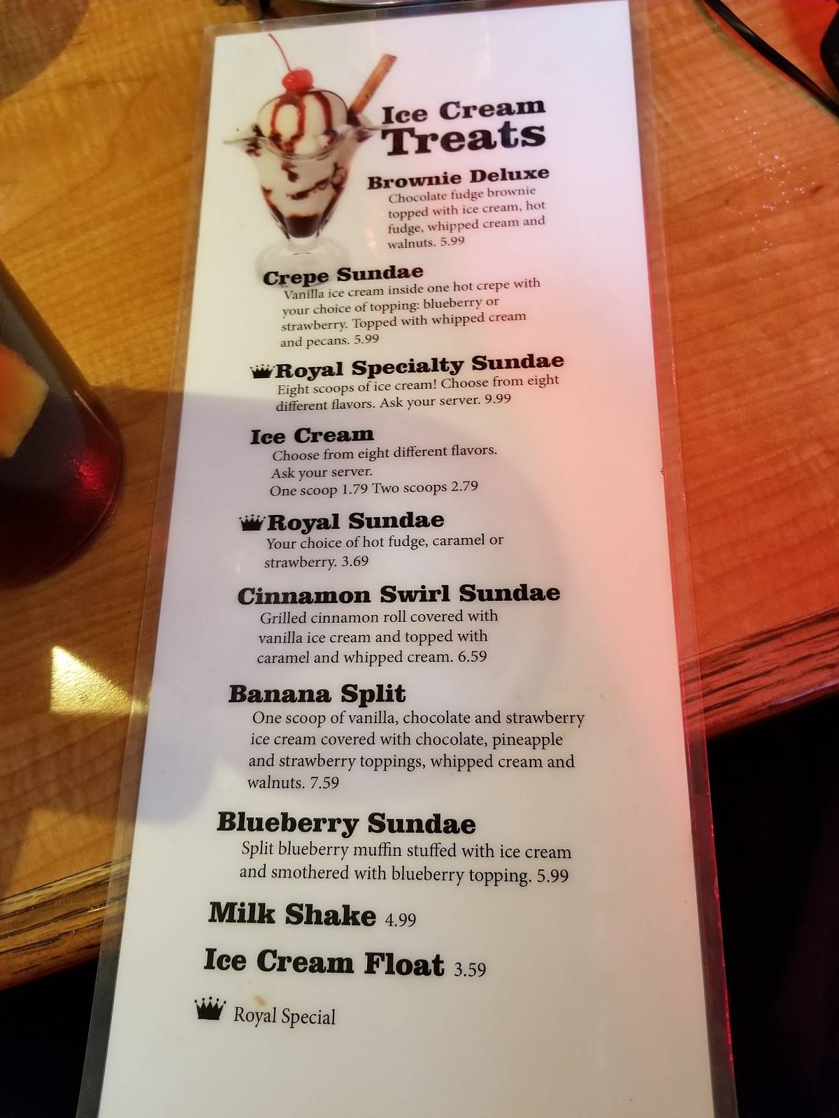 Menu at The Clarkston Royal Diner restaurant, Clarkston