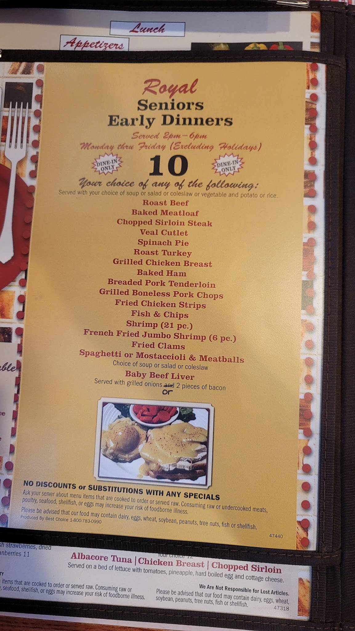 Menu at The Clarkston Royal Diner restaurant, Clarkston