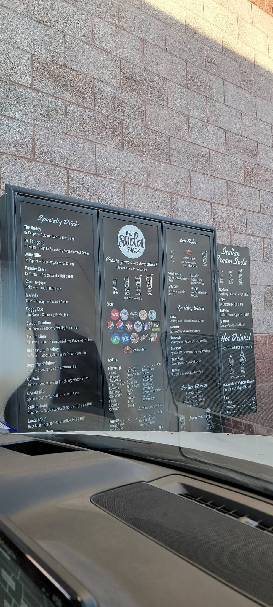Menu at The Soda Shack restaurant, Lubbock, 82nd St