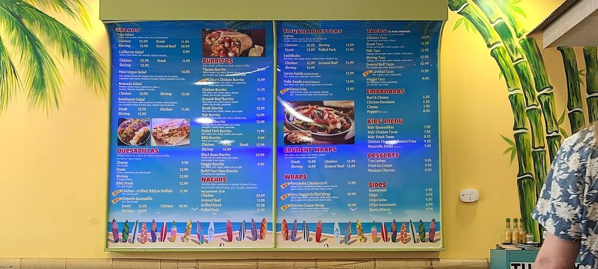 Menu at Tijuana Grill Bohemia restaurant, Bohemia